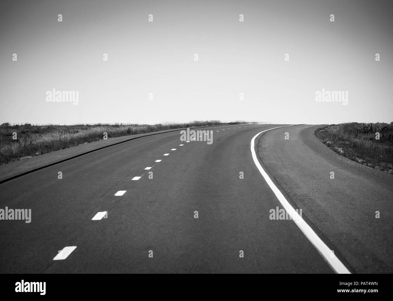 Black And White Empty Road