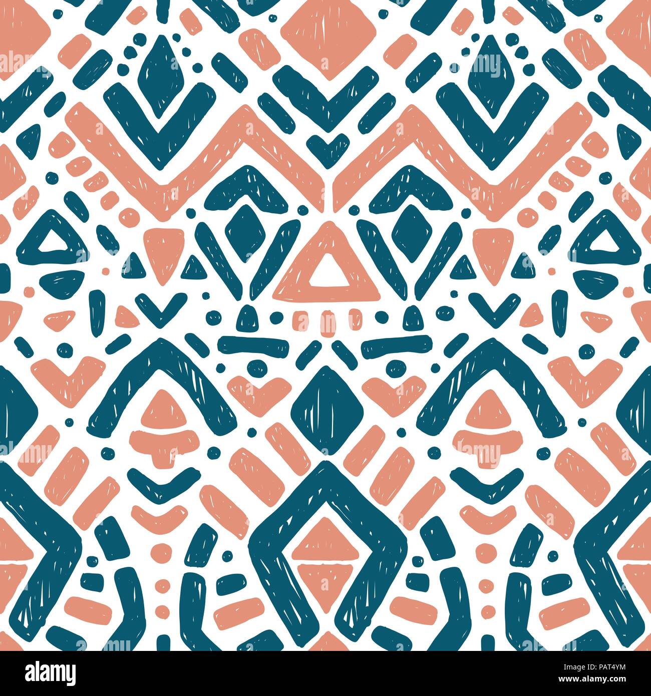 Ikat ornament. Tribal pattern in Aztec style. Hand Drawn folklore ...