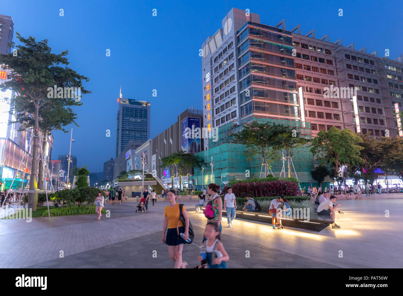 July 21, 2018-Shenzhen, China: People walking at promenade at ...