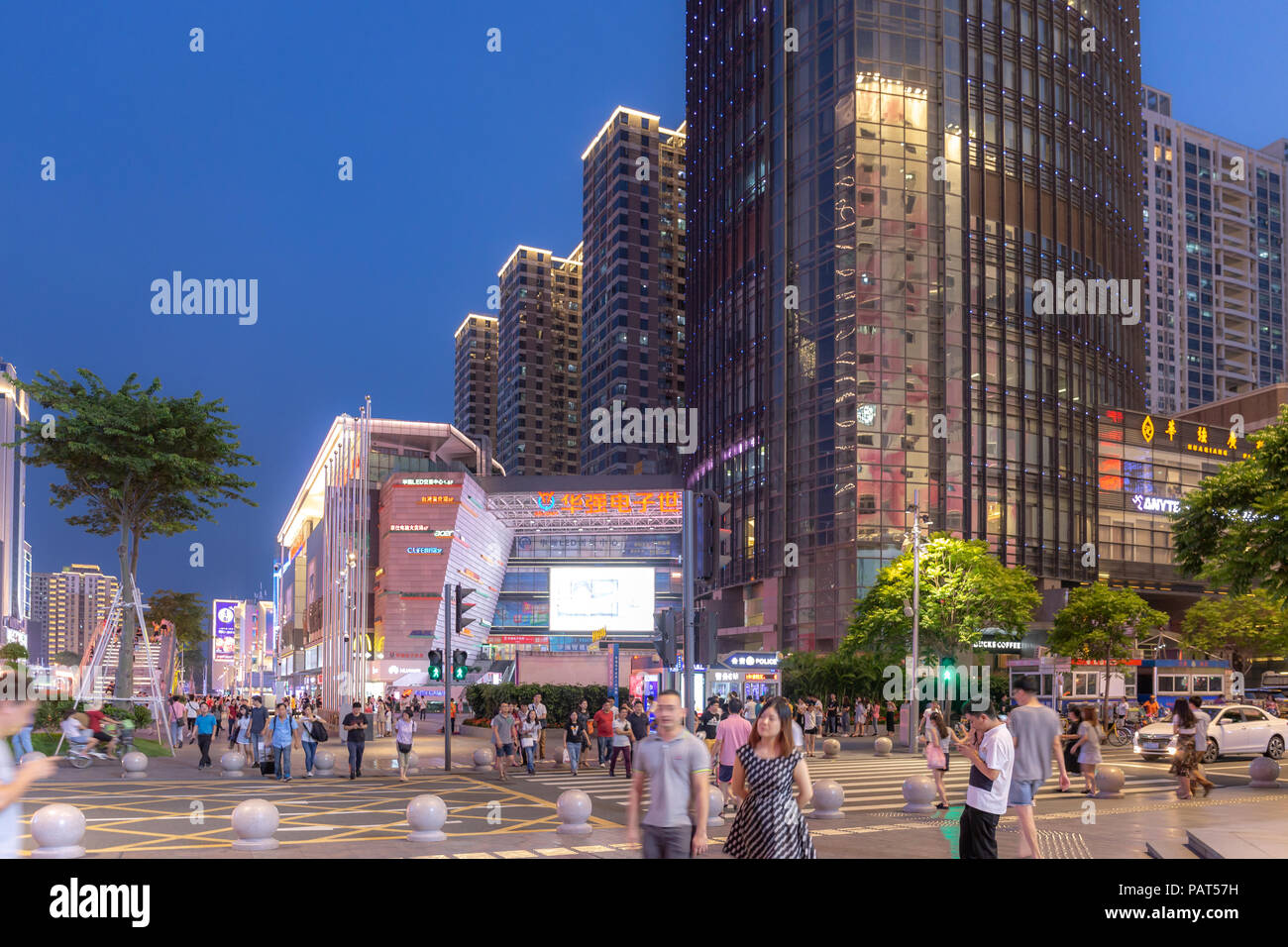July 21, 2018-Shenzhen, China: People walking at promenade at ...