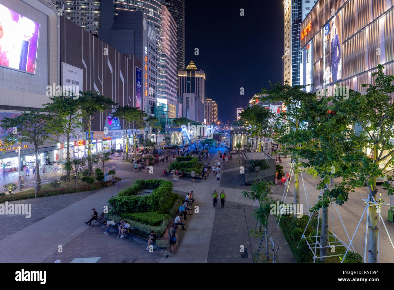 July 21, 2018-Shenzhen, China: People walking at promenade at ...