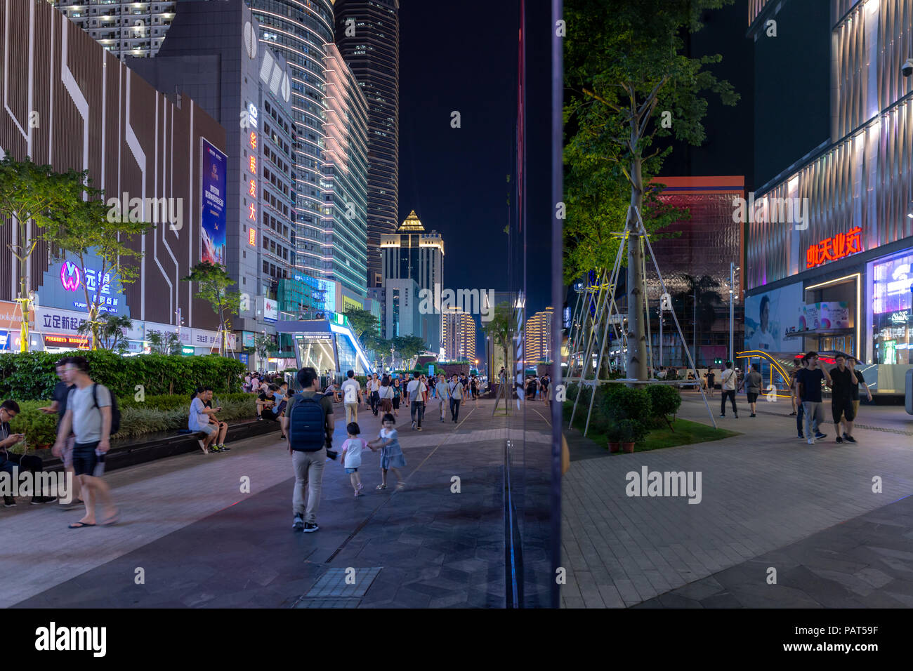 July 21, 2018-Shenzhen, China: People walking at promenade at ...