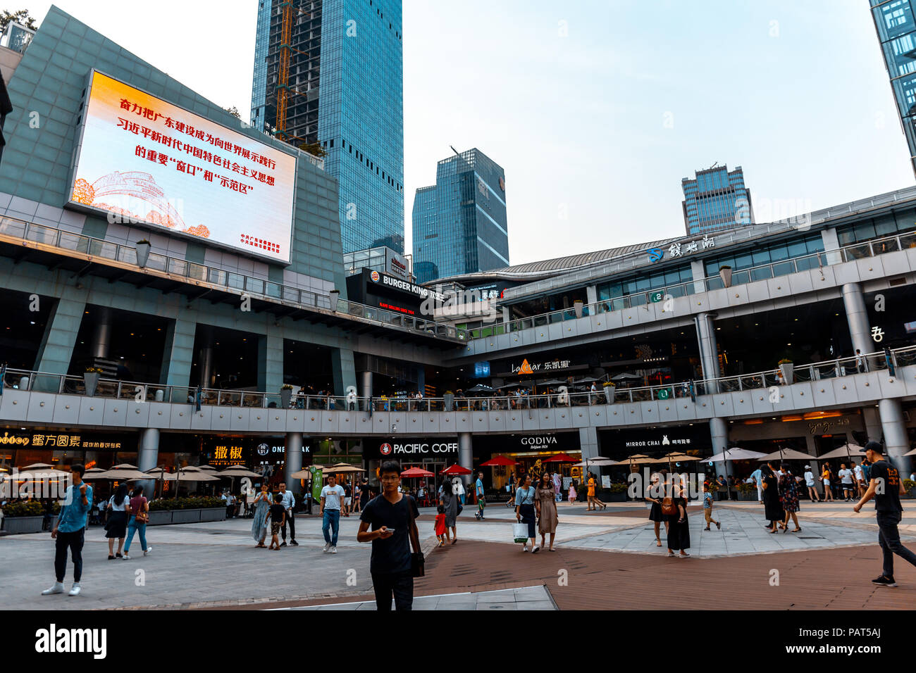 July 21, 2018-Shenzhen, China: People walking at Coco Park, which ...