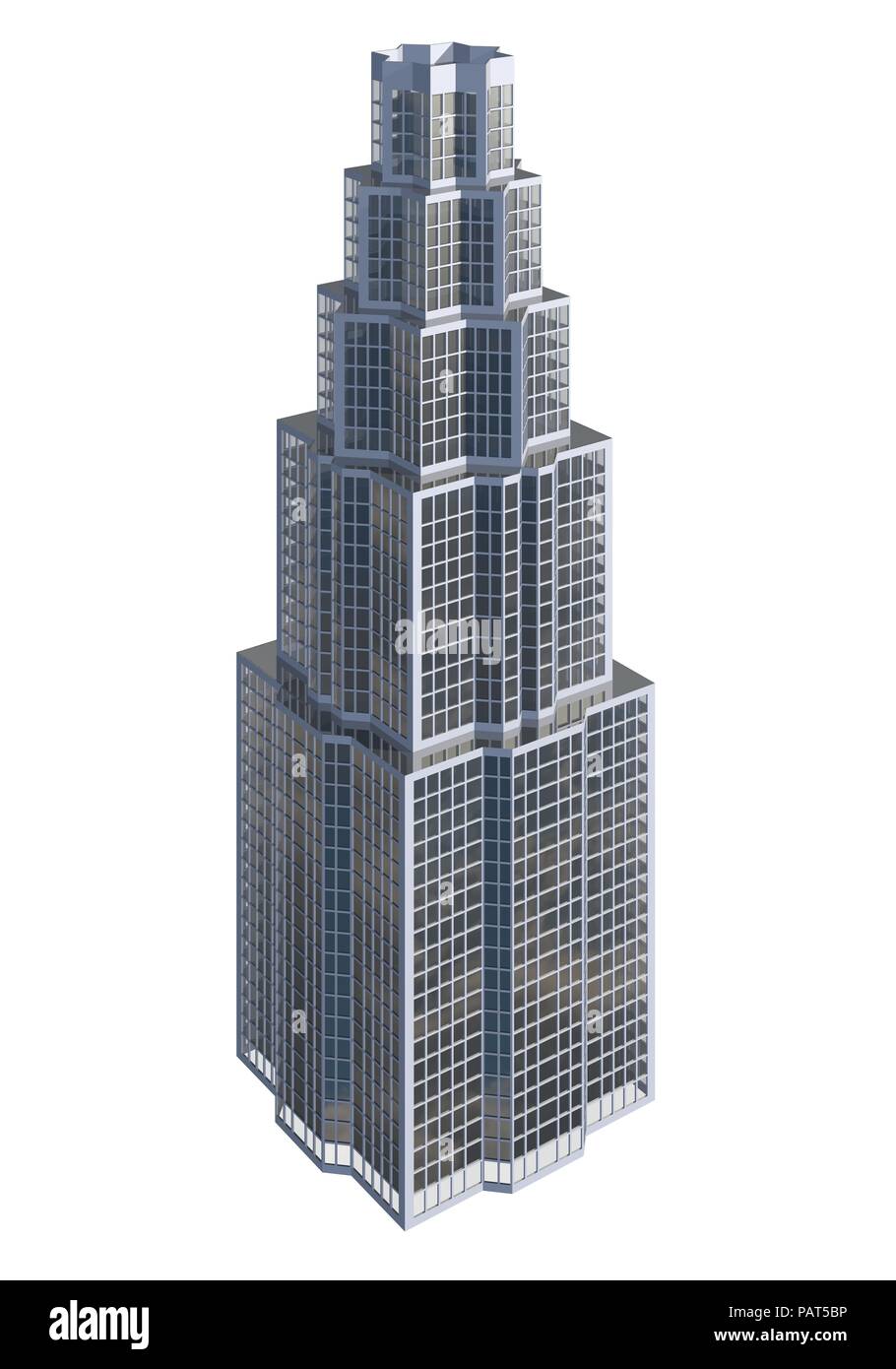 Skyscraper building isolated on white background 3d illustration Stock ...