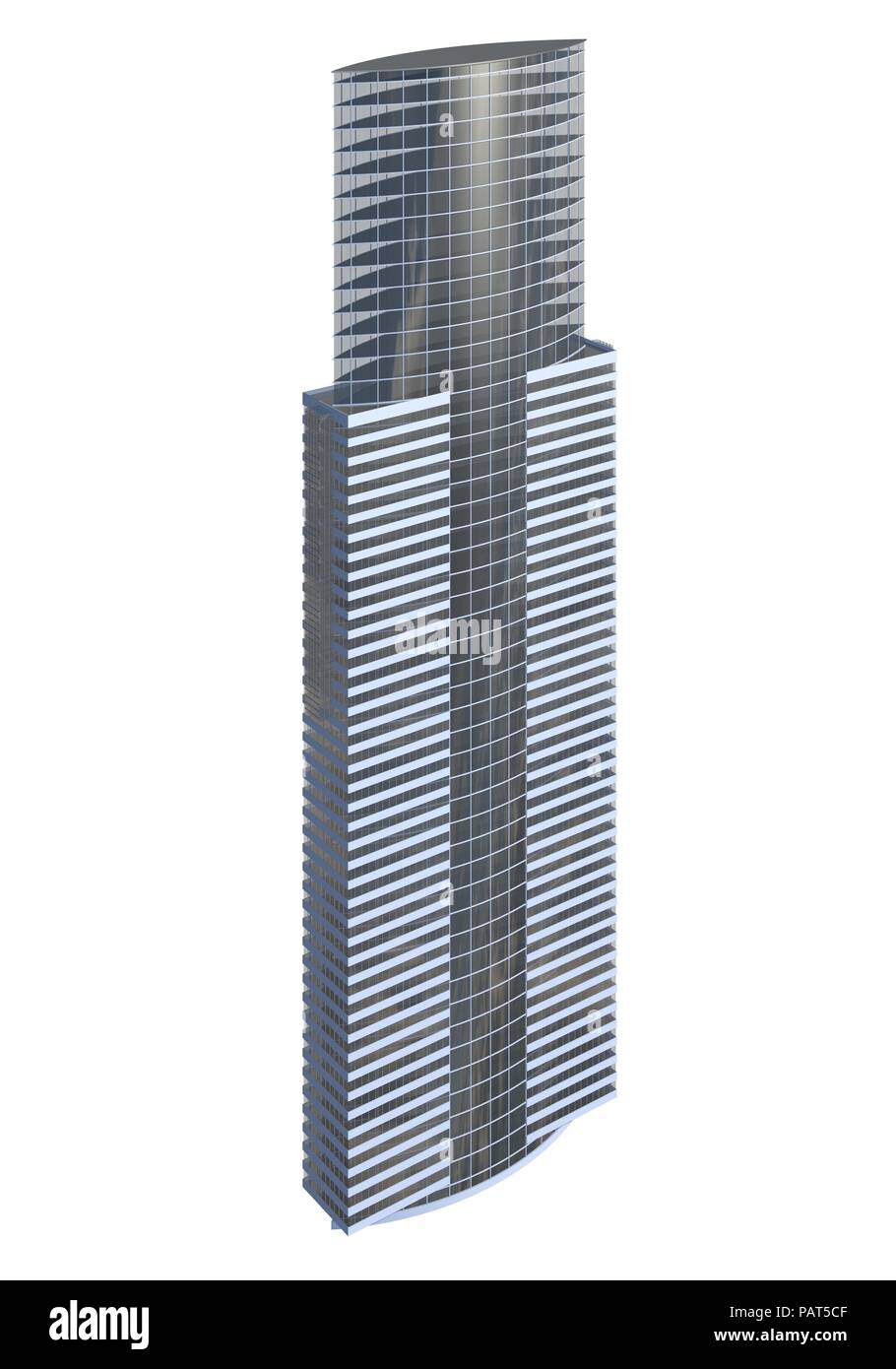 Skyscraper building isolated on white background 3d illustration Stock ...