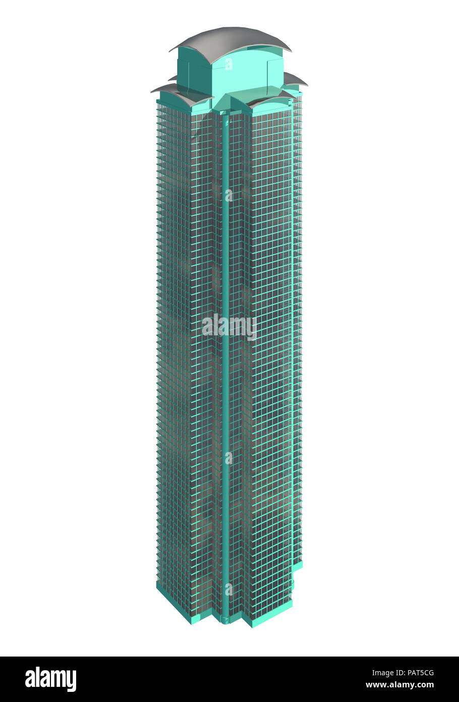 Skyscraper building isolated on white background 3d illustration Stock ...