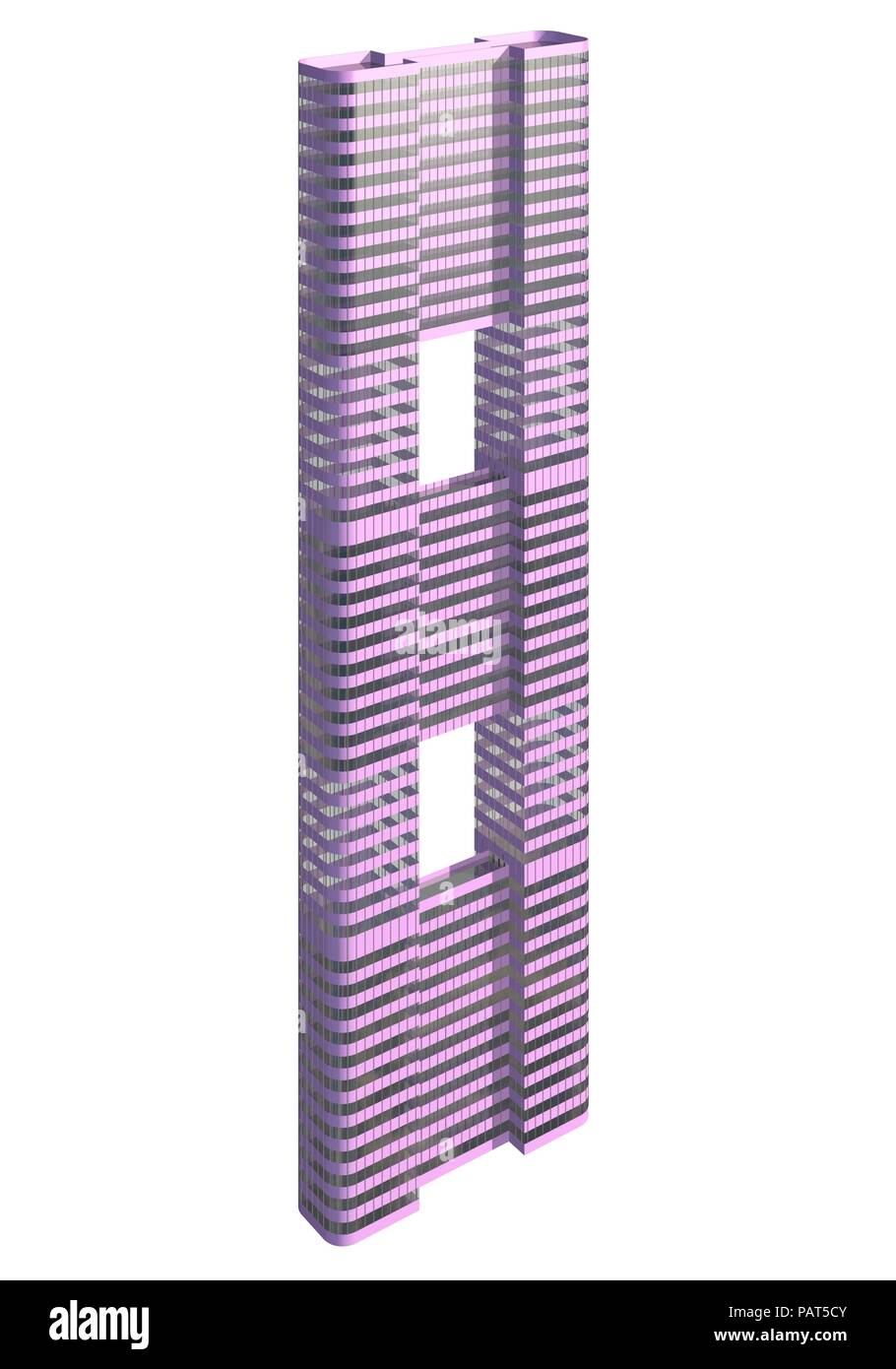 Skyscraper building isolated on white background 3d illustration Stock ...