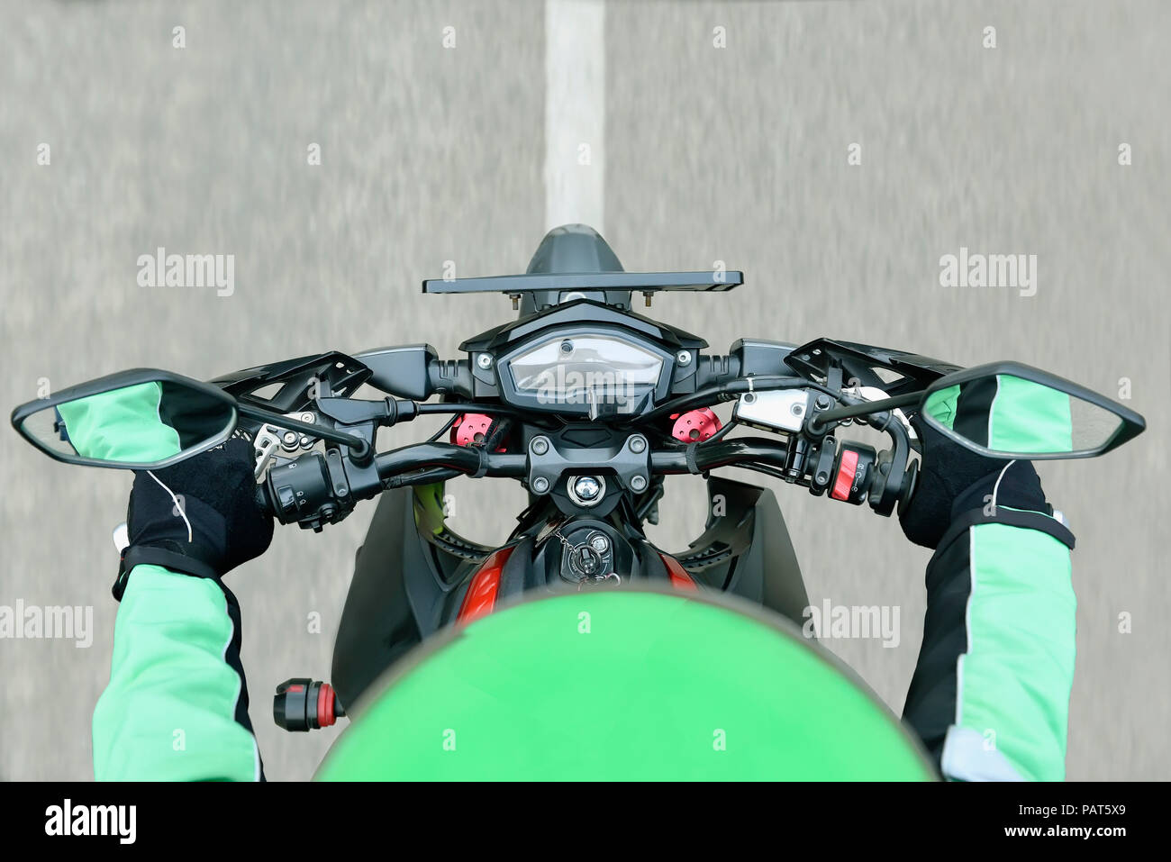 Top view biker riding on hi-res stock photography and images - Alamy