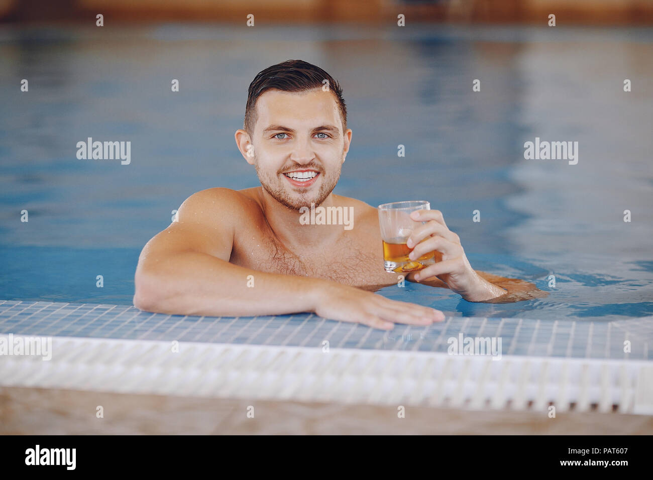 man in the pool Stock Photo - Alamy