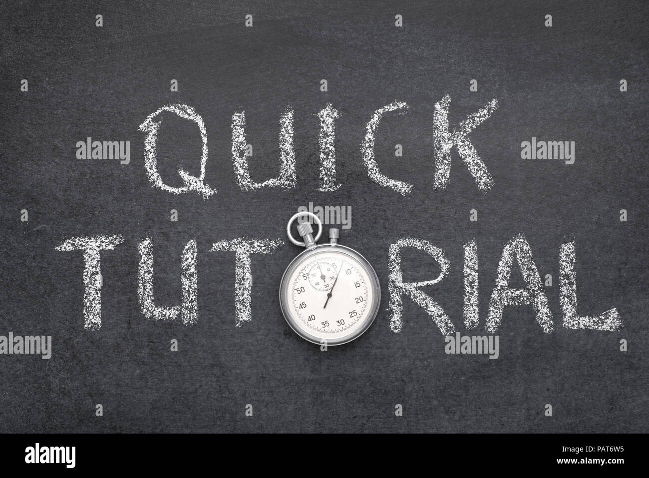 quick tutorial phrase watch handwritten on chalkboard with vintage ...