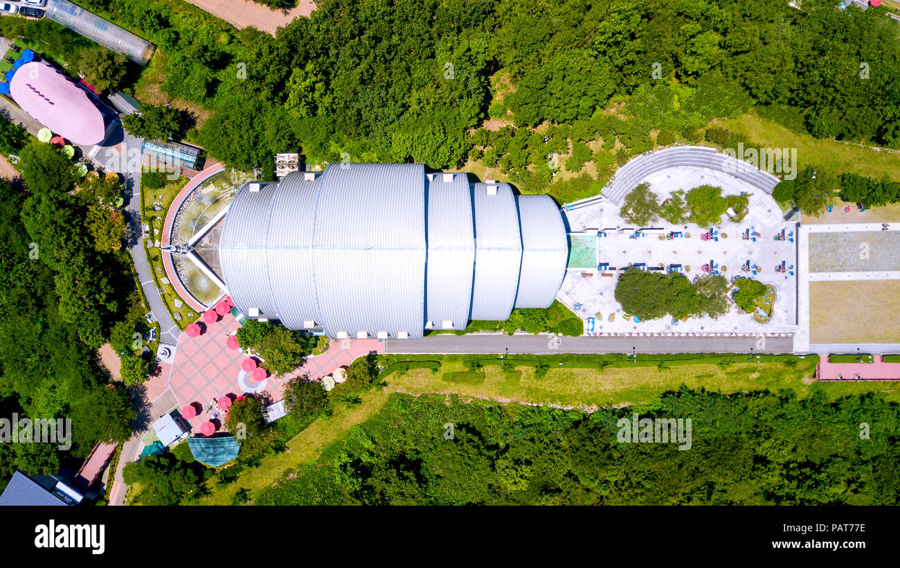 Aerial view of Goseong city of South Korea. Beautiful nature of Goseong ...