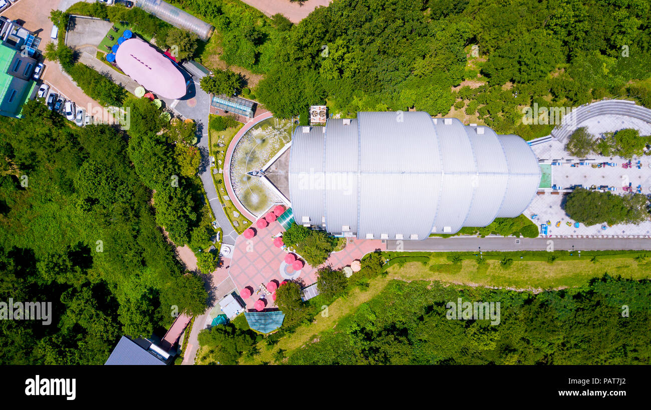 Aerial view of Goseong city of South Korea. Beautiful nature of Goseong ...