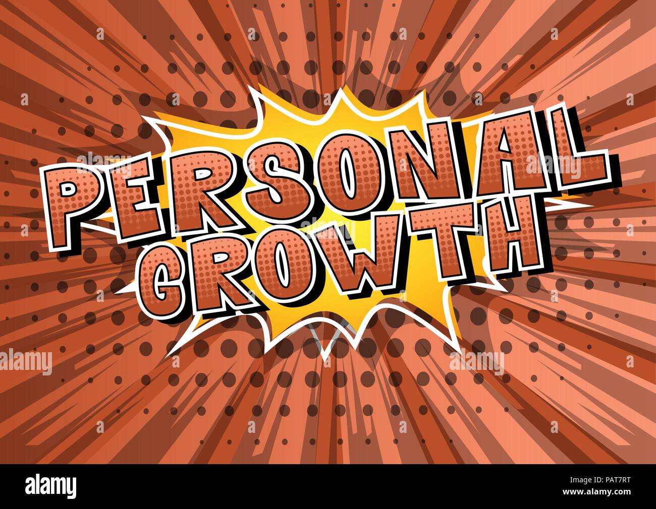 Personal Growth - Comic book style word on abstract background Stock ...
