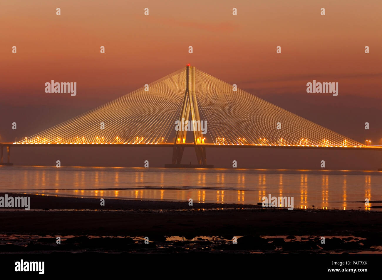Sunset At Bandra Worli Sea Link also known as Rajiv Gandhi sea link ...