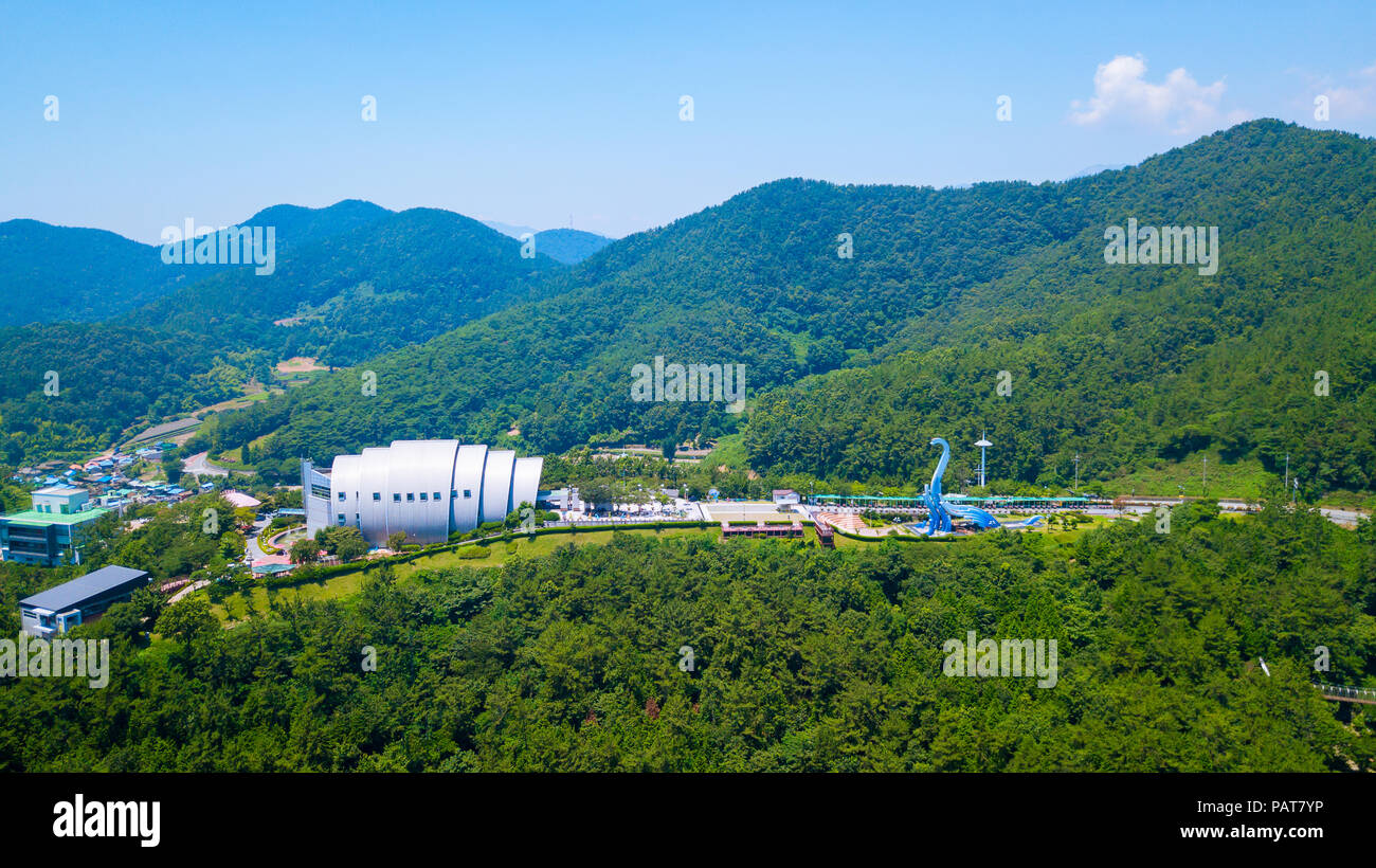 Aerial view of Goseong city of South Korea. Beautiful nature of Goseong ...
