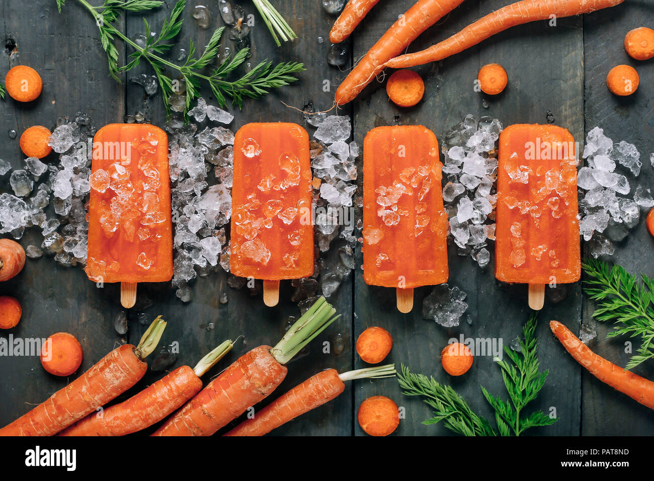Carrot ice popsicles Stock Photo - Alamy