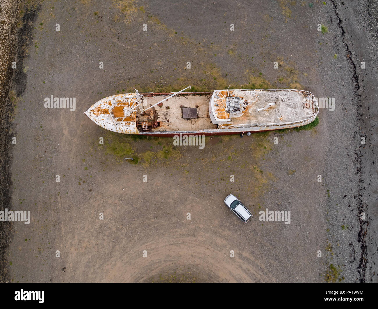 Stranded Fishing Trawler, Patreksfjordur, West Fjords, Iceland. This ...