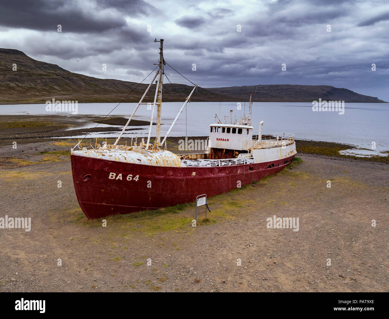 Stranded Fishing Trawler, Patreksfjordur, West Fjords, Iceland. This ...