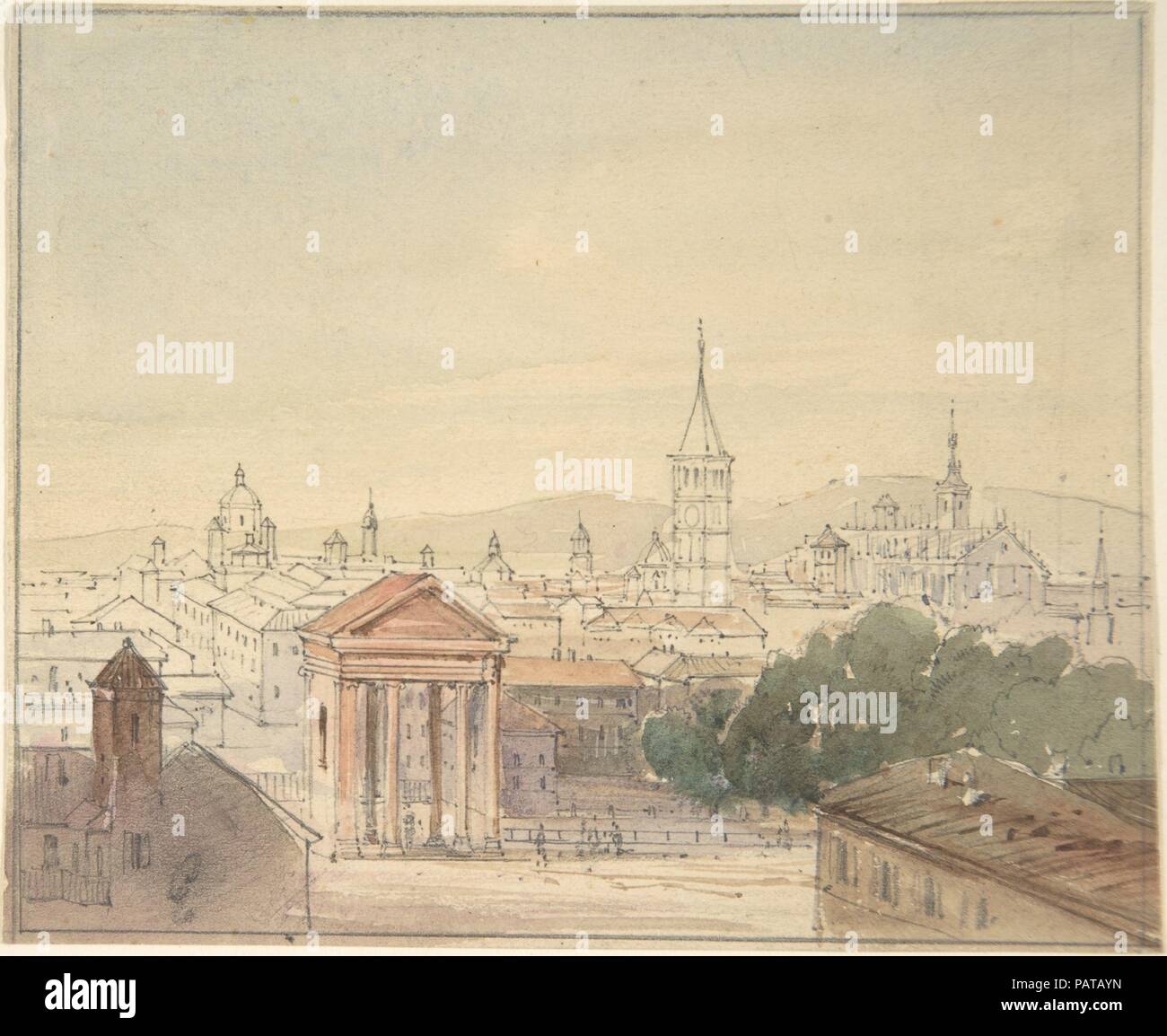 View of Milan. Artist: Adrian Ludwig Richter (German, Dresden 1803-1884 ...