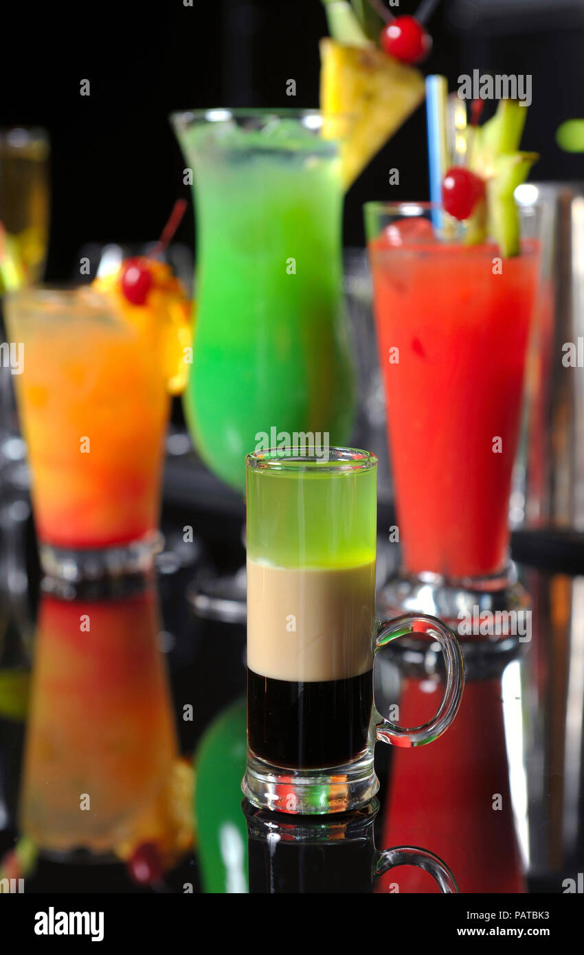 various cocktails at the bar Stock Photo - Alamy