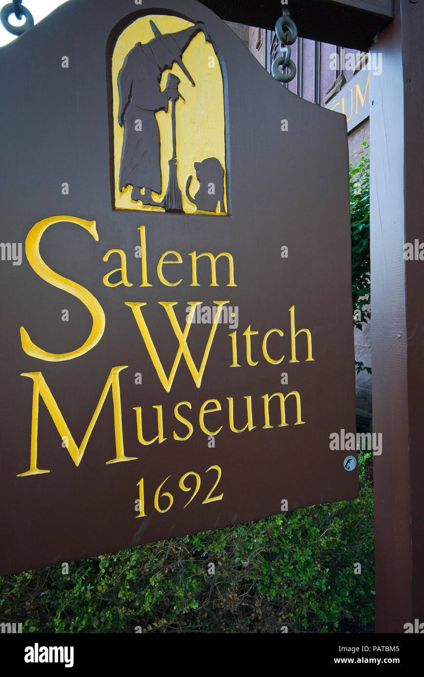 Salem Witch Museum sign, Salem, Essex County, Massachusetts, USA Stock ...
