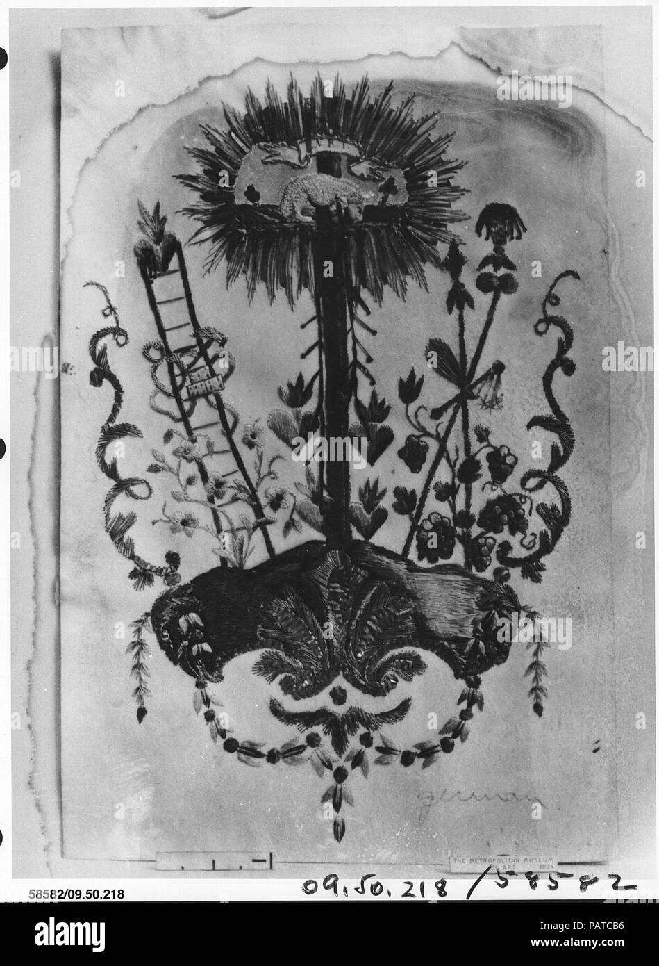 Pattern. Culture: German. Dimensions: H. 7 1/4 x W. 4 3/4 inches (18.4 ...