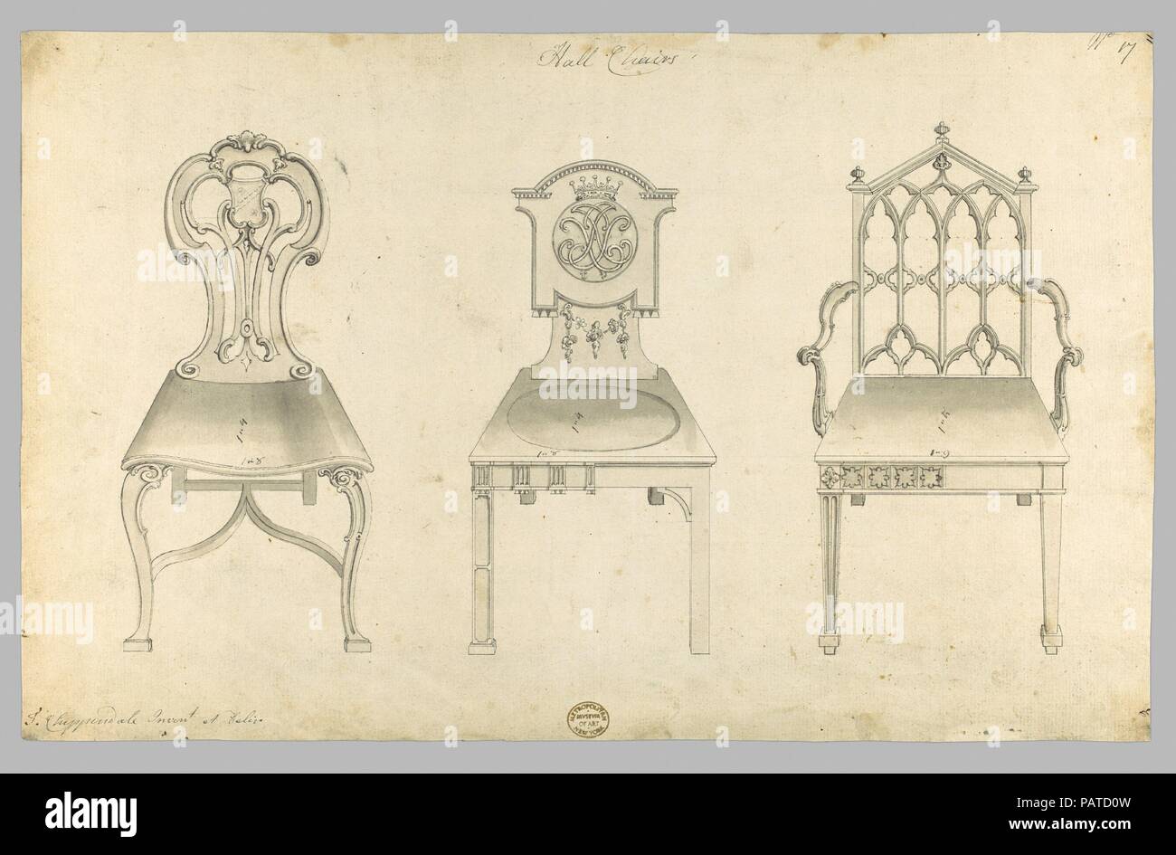 Chippendale drawings for chairs hi-res stock photography and images - Alamy