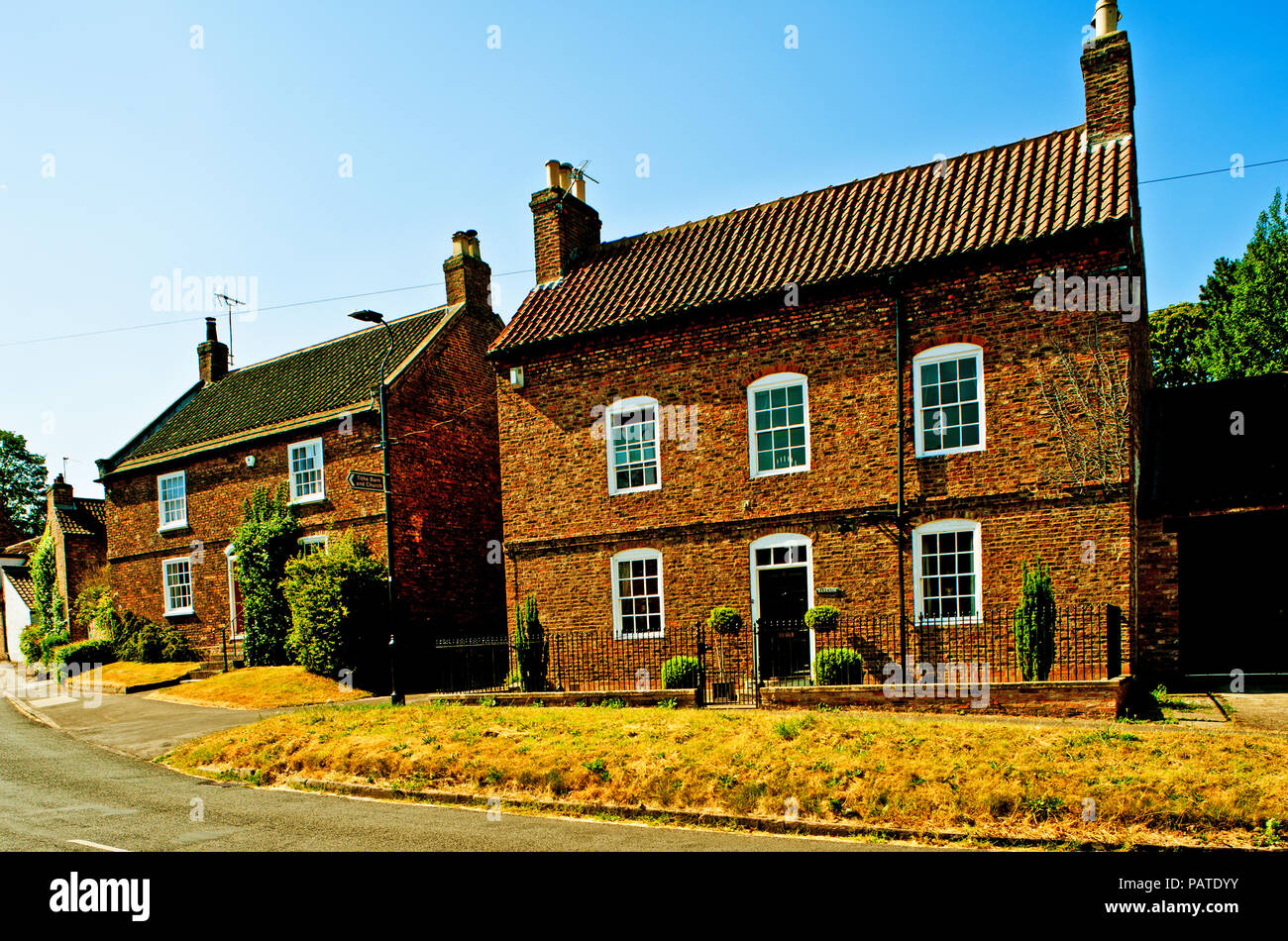 Country Houses, Nether Poppleton, North Yorkshire, England Stock Photo ...