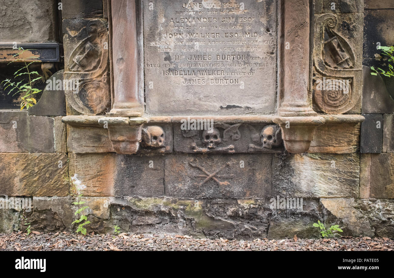 View of a tomb in St. Cuthbert's Church graveyard near Princes Street ...