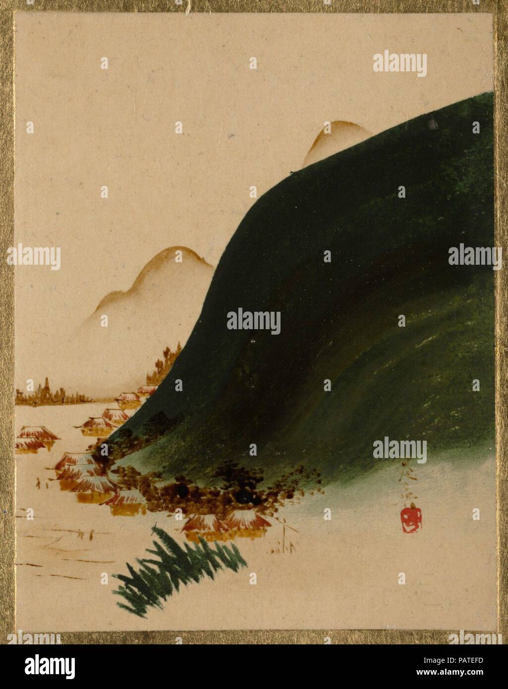 Mountains and Houses. Artist: Shibata Zeshin (Japanese, 1807-1891 ...