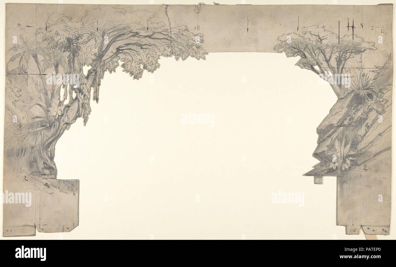 Design for a Stage Set at the Opéra, Paris. Artist: Eugène Cicéri ...