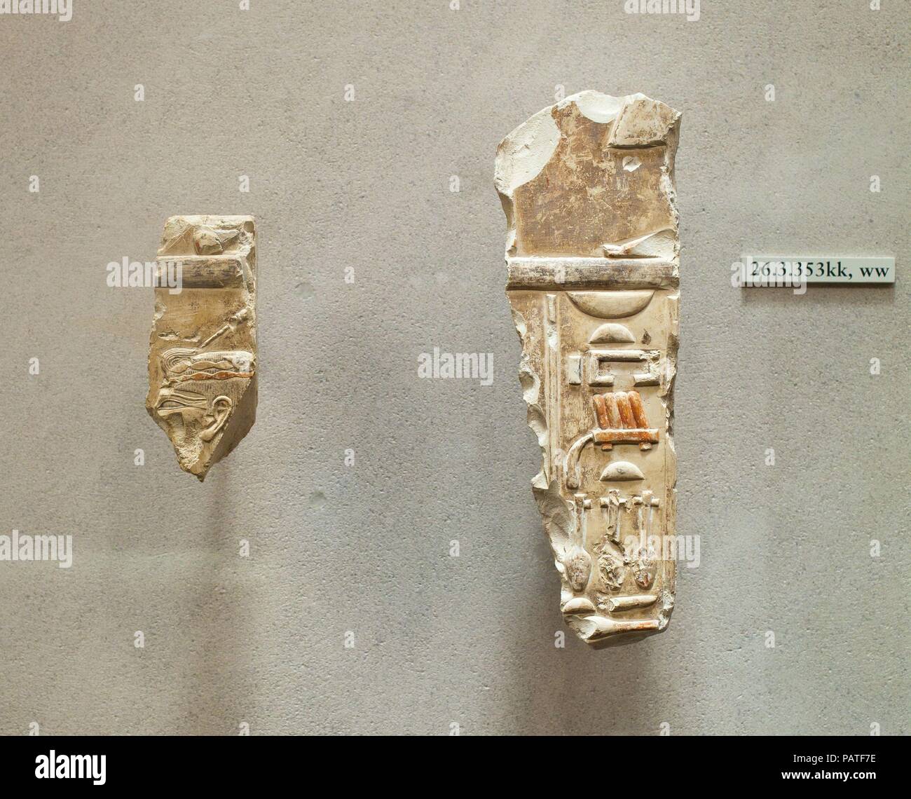 Relief of Queen Neferu having her hair done. Dimensions: 26.3.353k: 26 ...