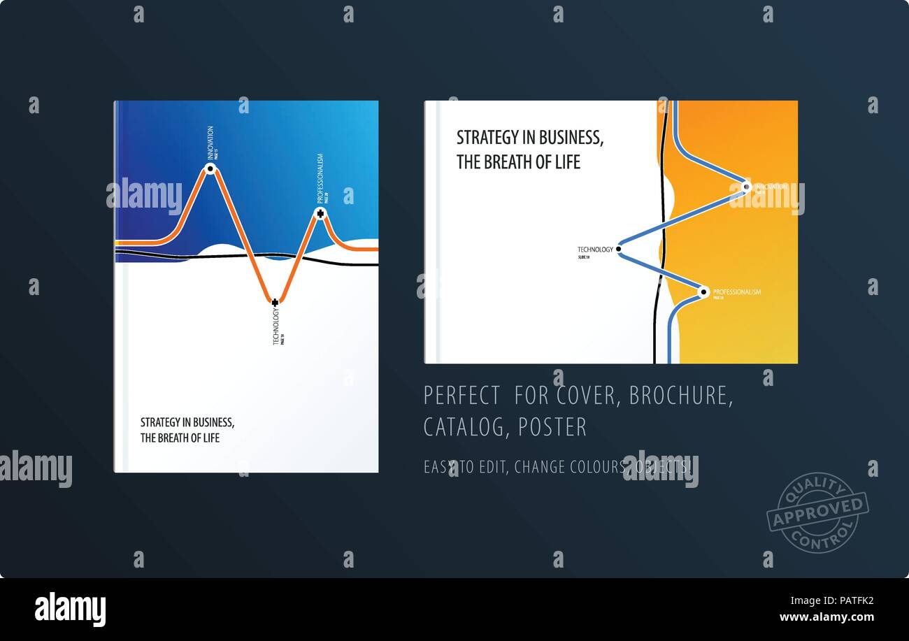 Brochure design soft template. Colourful modern abstract set, annual ...