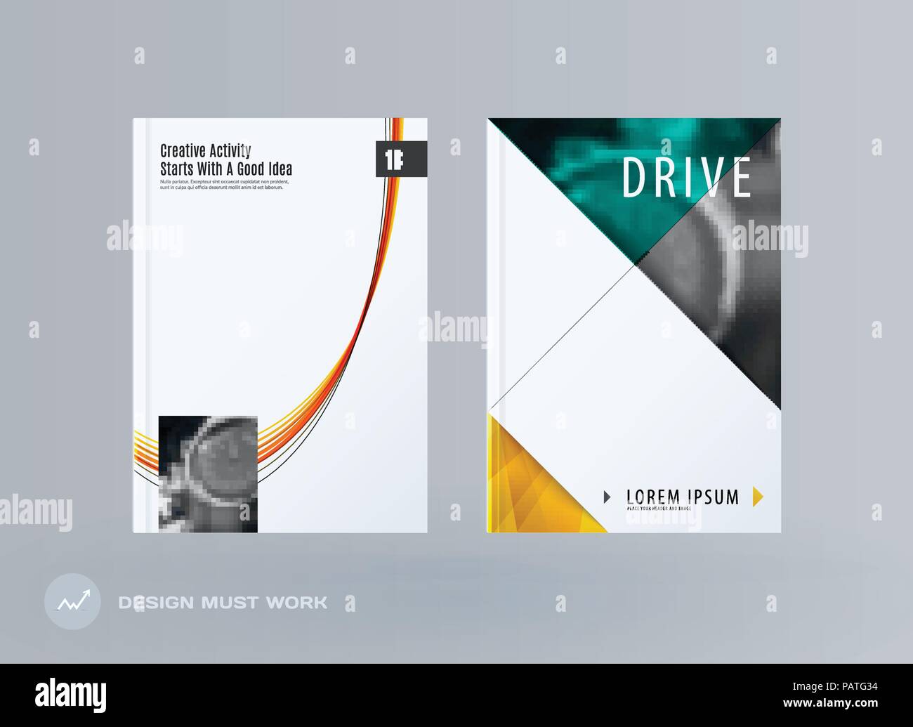Brochure design soft template. Colourful modern abstract set, annual ...
