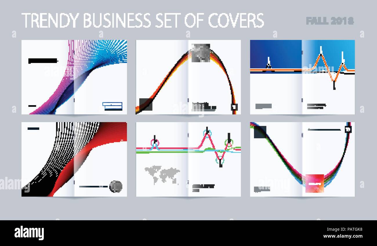 Abstract double-page brochure design soft style with colourful lines ...