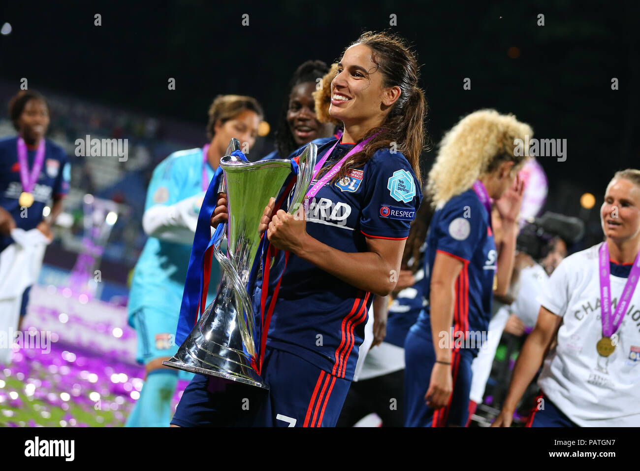 KYIV, UKRAINE - MAY 24, 2018: Amel Majri celebrating victory in UEFA ...