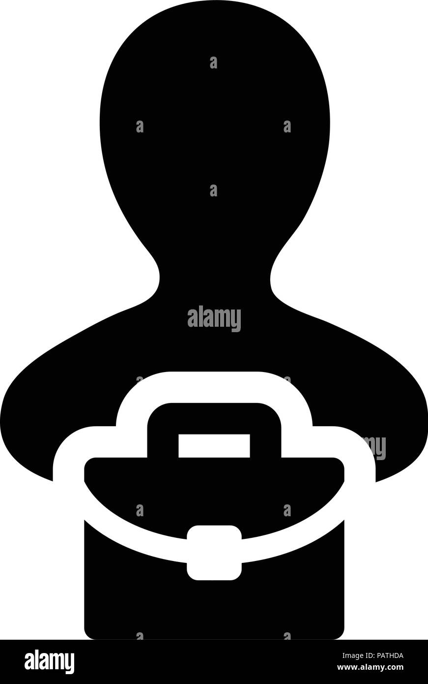 Worker icon vector male person profile avatar symbol with briefcase for ...