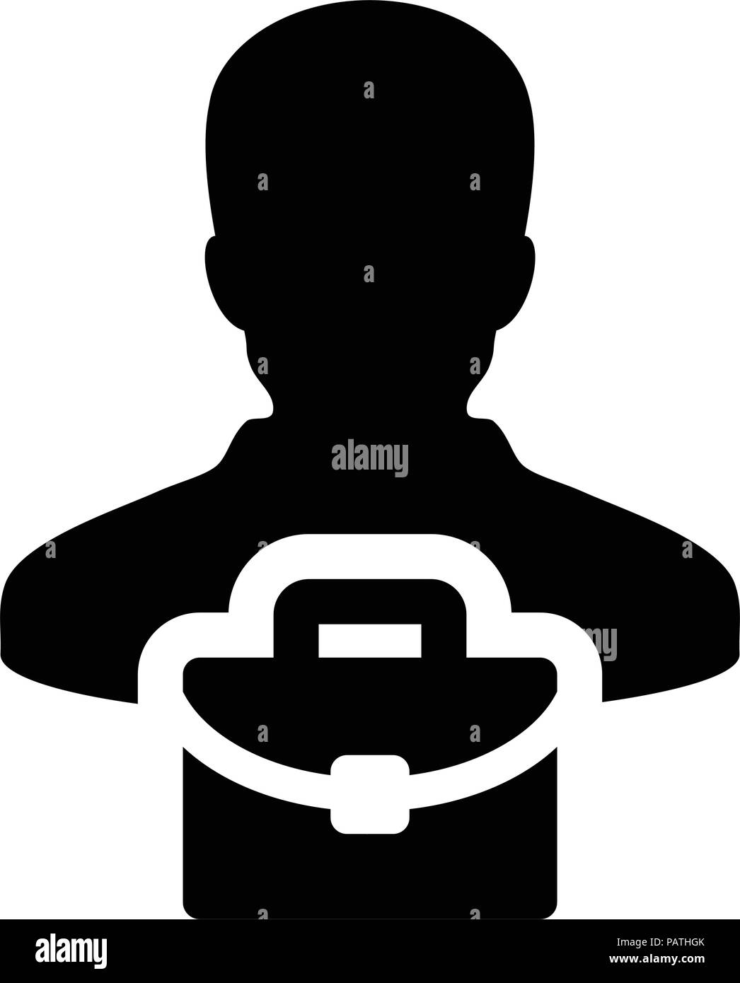 Customer icon vector male person profile avatar symbol with briefcase ...