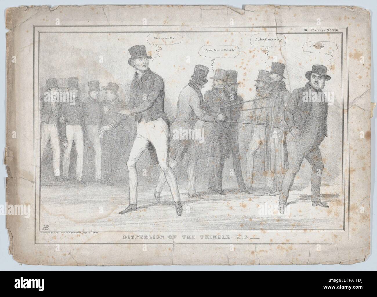 Dispersion of the Thimble Rig. Artist: John Doyle (Irish, Dublin 1797 ...