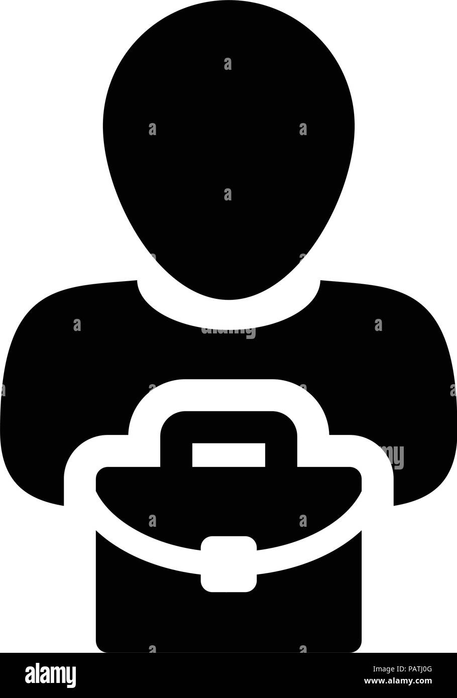 Briefcase icon vector male person profile avatar symbol for business in ...