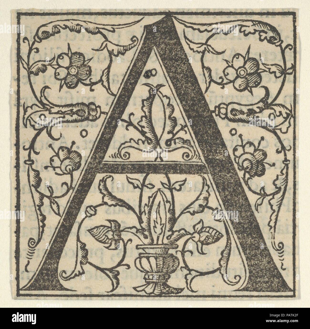 Initial letter A with garlands. Artist: Oronce Finé (French, Briançon ...