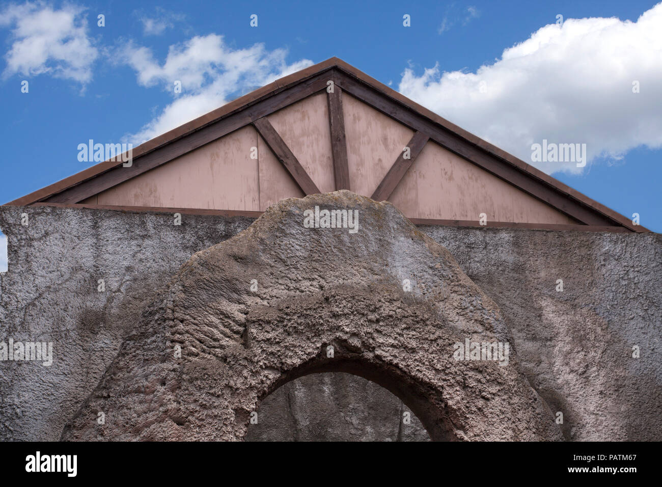 Old Stone House on blue sky background Stock Photo - Alamy