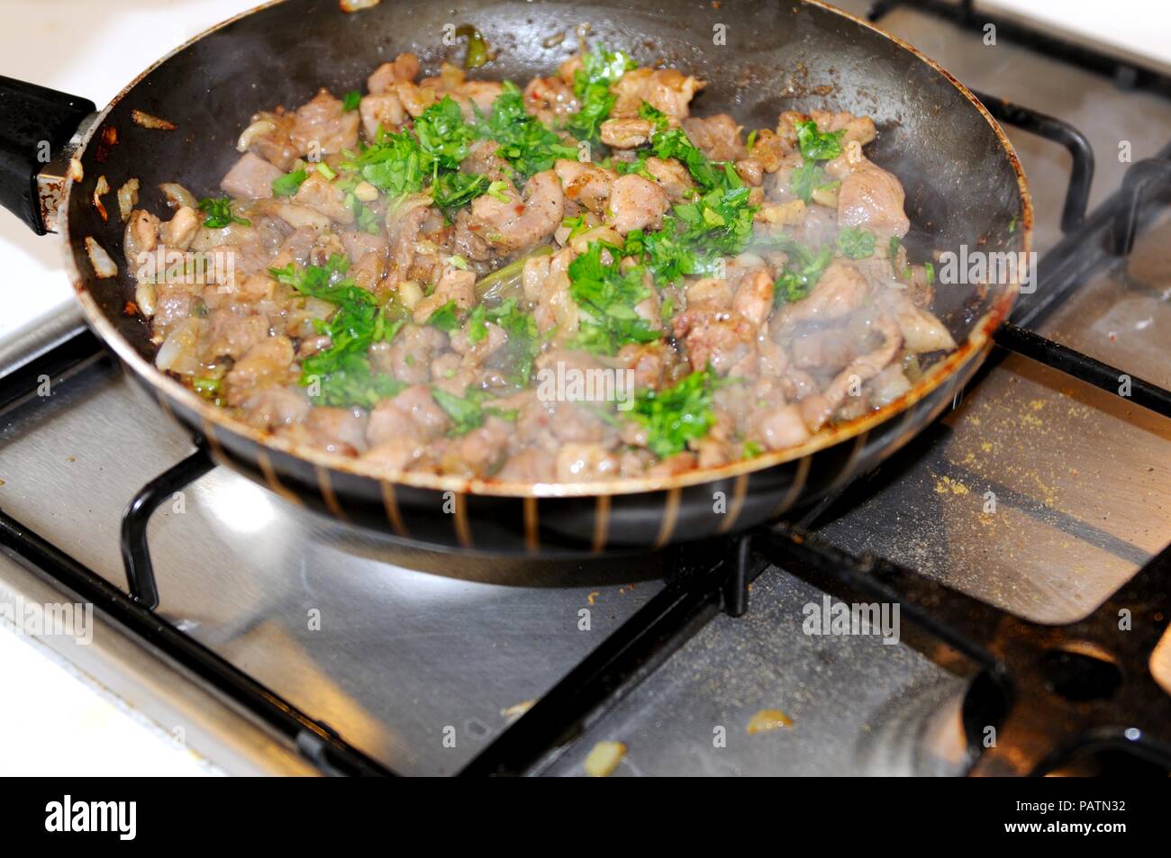 Cooking lamb meat Stock Photo - Alamy