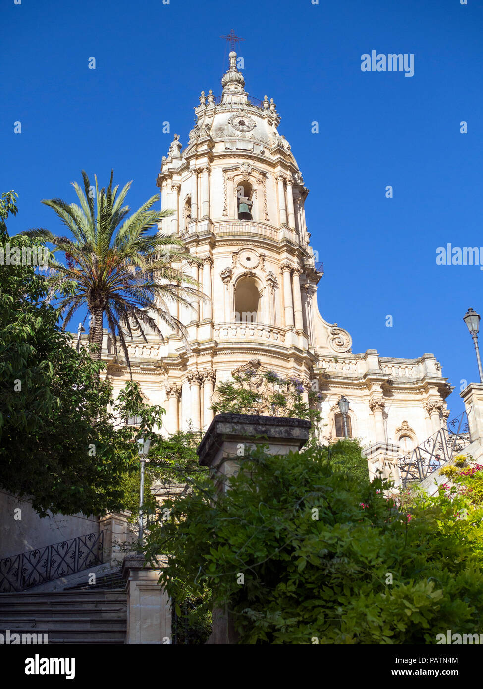 A view of the Baroque church St George in Modica, a World Heritage town ...