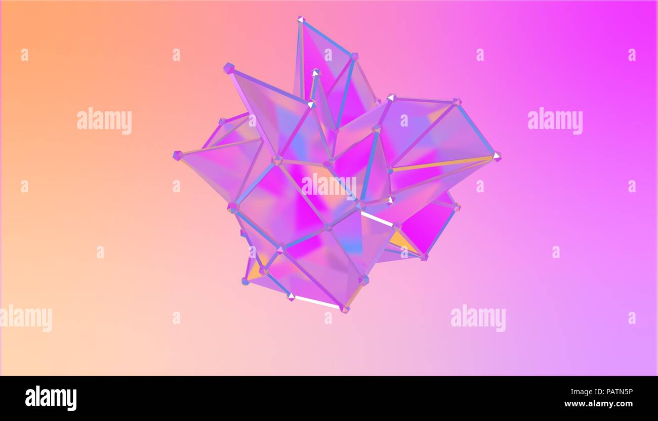 illustration of a shape metamorphosis of a polygonal semi transparent ...