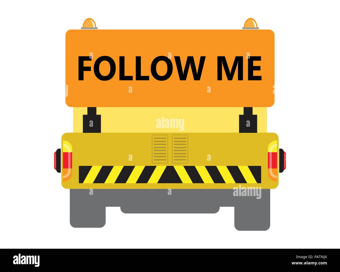 Back View of airport follow me Truck Car Stock Vector Image & Art - Alamy