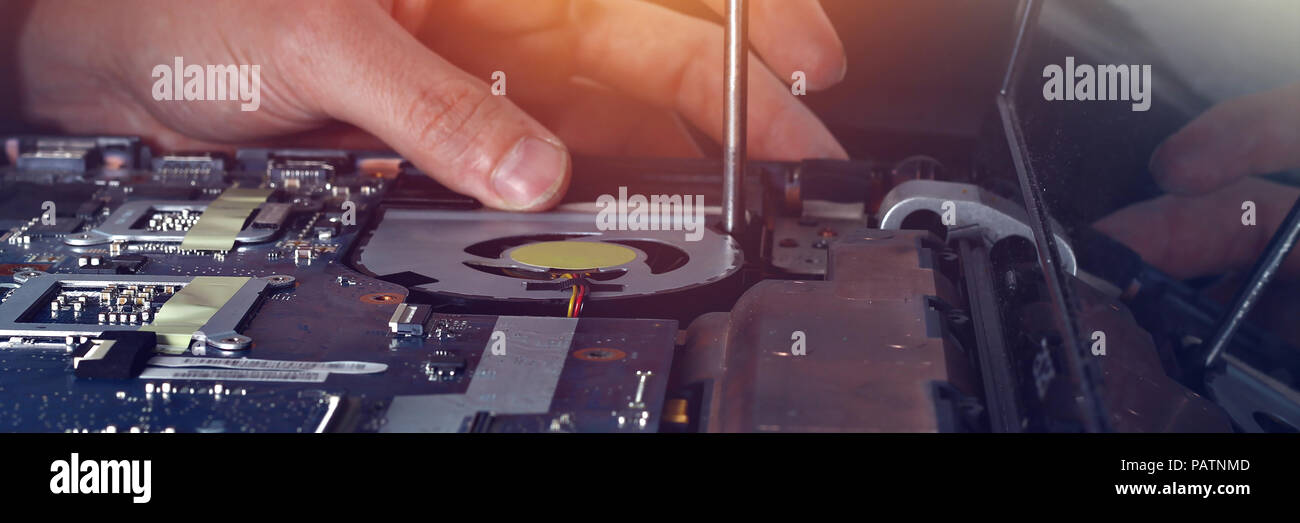 computer notebook repair ,Repair the notebook motherboard Stock Photo ...