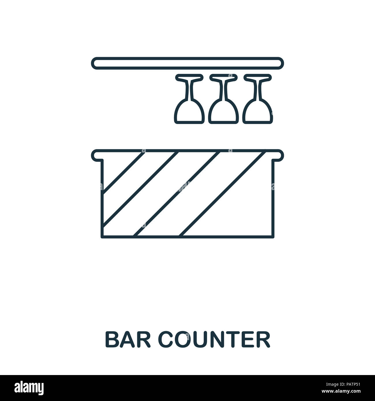 Bar Counter icon. Outline style icon design. UI. Illustration of bar ...