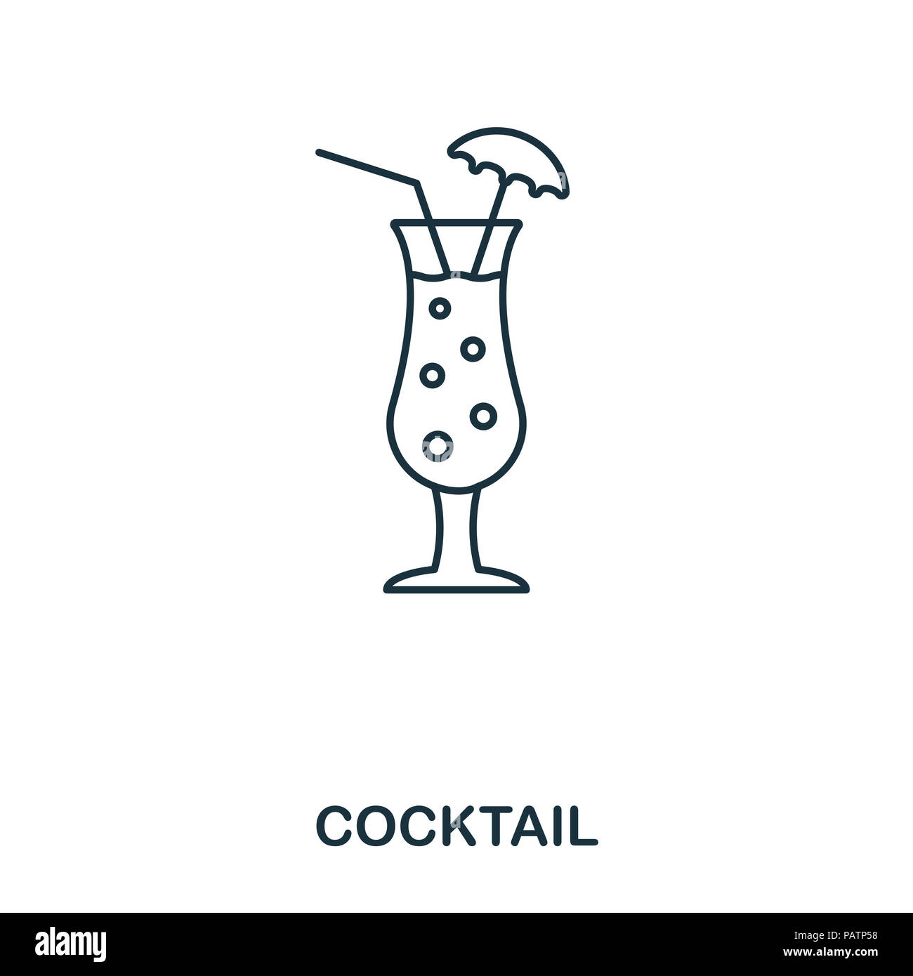 Cocktail icon. Outline style icon design. UI. Illustration of cocktail ...
