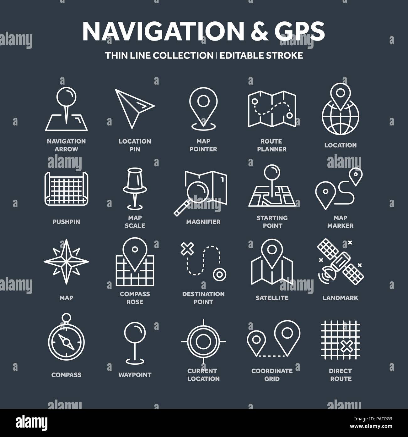 Map And Navigation Gps Coordinates Location Icons Line Art Stock Vector Image And Art Alamy